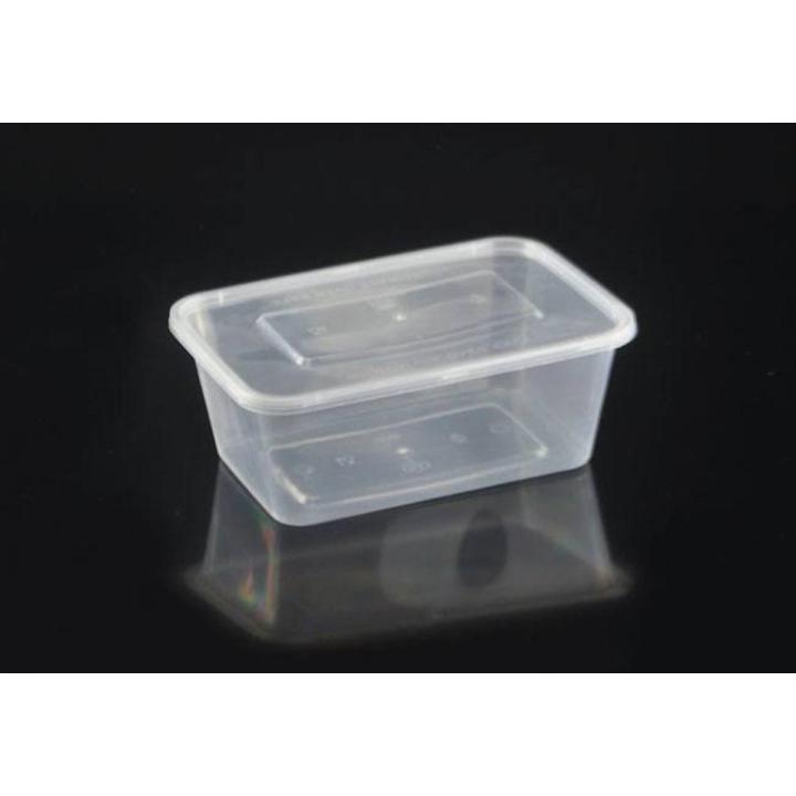 Microwave Disposable Food Storage Boxes -500ML Clear Transparent ...