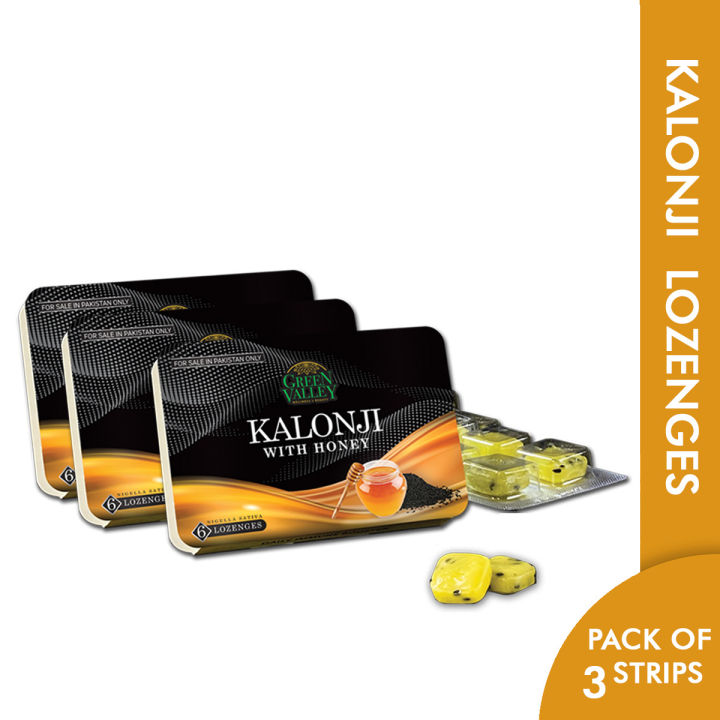 Green Valley Black Seed Lozenge with Honey - Pack of 3 strips | For ...