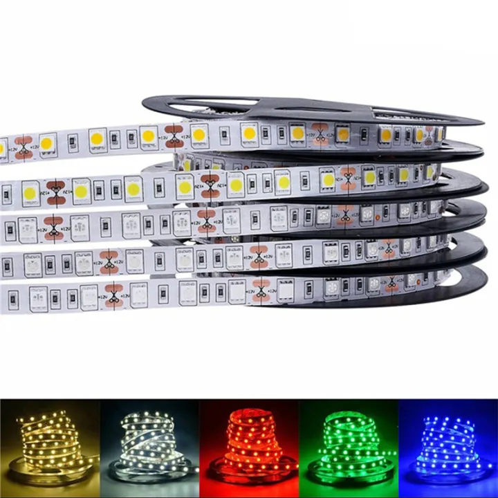 50cm 1m 2m 3m 4m 5m LED Flexible Strip Light SMD 5050 60leds/m Non ...