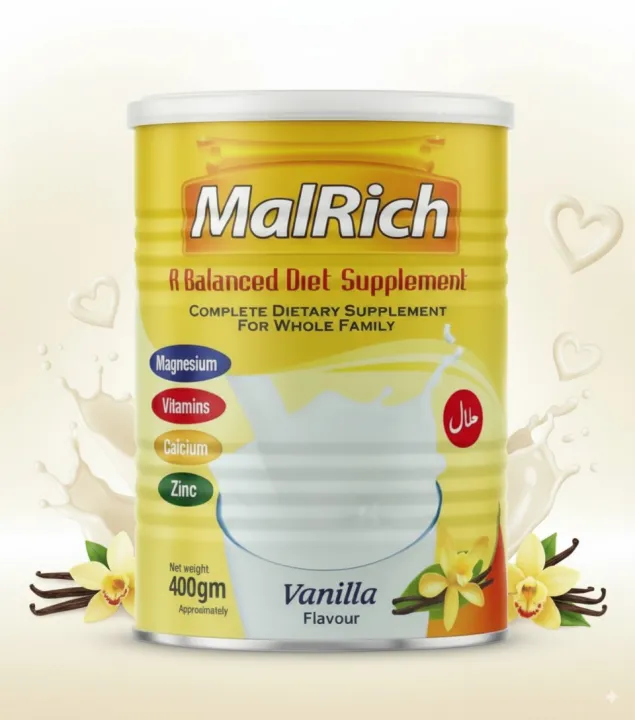MalRich Healthy Weight Gain Milk Powder, Balanced Diet Supplement Milk ...