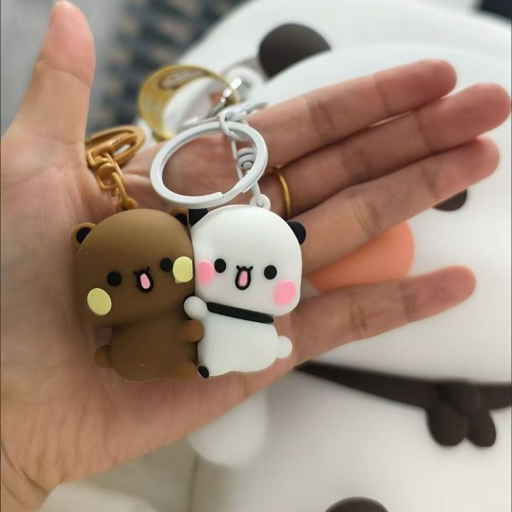 Couple Pair Bubu & Dudu Magnetic Hug Keychain | Cute Cartoon Panda Bear ...