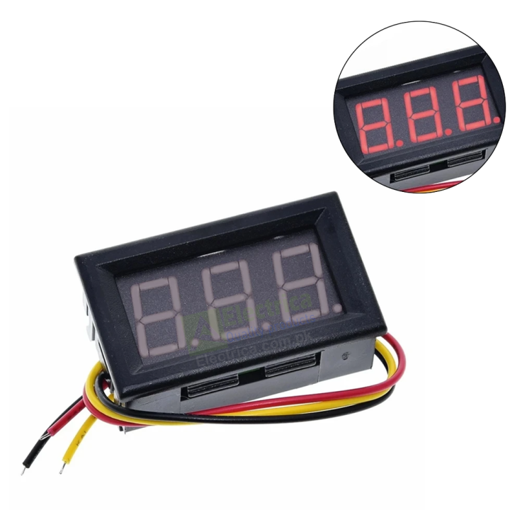 3 Wire DC 0.1-100V 3 Digit digital display voltage meter with Case 0.32 inch digital voltmeter ...