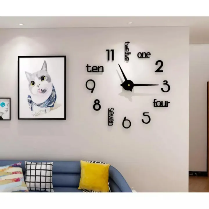 3D DIY WALL CLOCK WALL and New Stylish Wall Clock with big Needles ...
