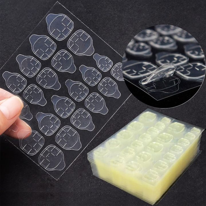 240pcs / 10 Sheets Fake Nails Nail Jelly Glue Double Sided False Nail ...
