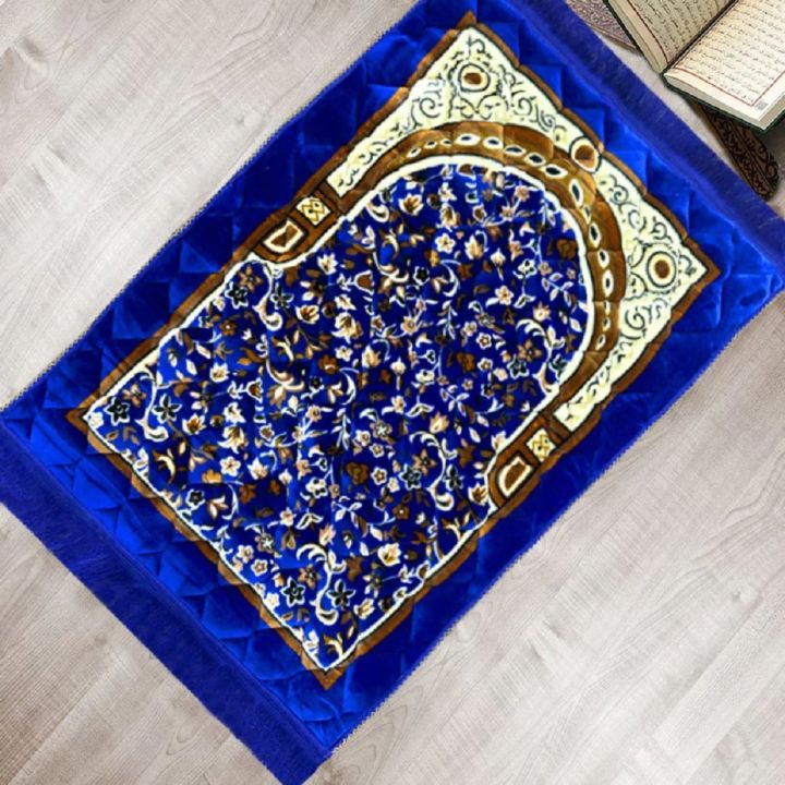 Premium foamy prayer mat -Soft Velvet foam Embossed padded jai namaz ...