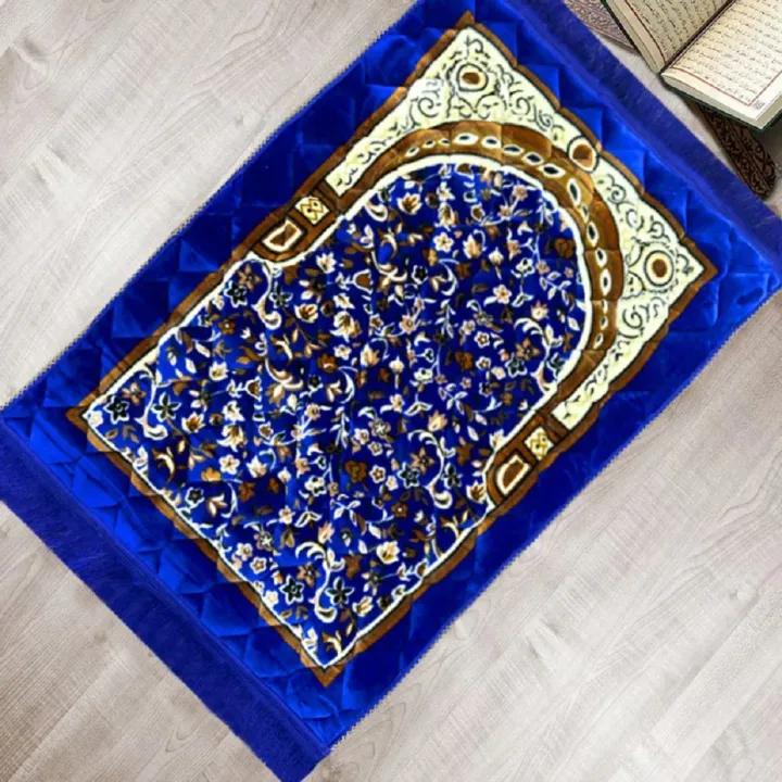 Premium foamy prayer mat -Soft Velvet foam Embossed padded jai namaz ...