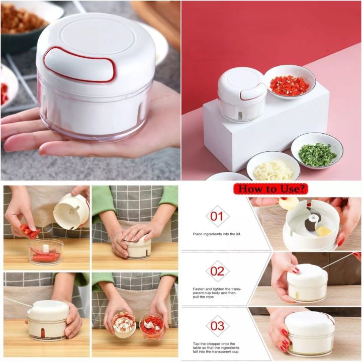 Mini Chopper Hand-power Food Chopper Mincer Mixer Blender | Daraz.pk