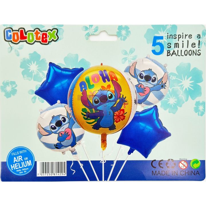 Stitch Foil Balloon Set - 18 Inch - Stitch Themed Party - Blue - Unisex ...
