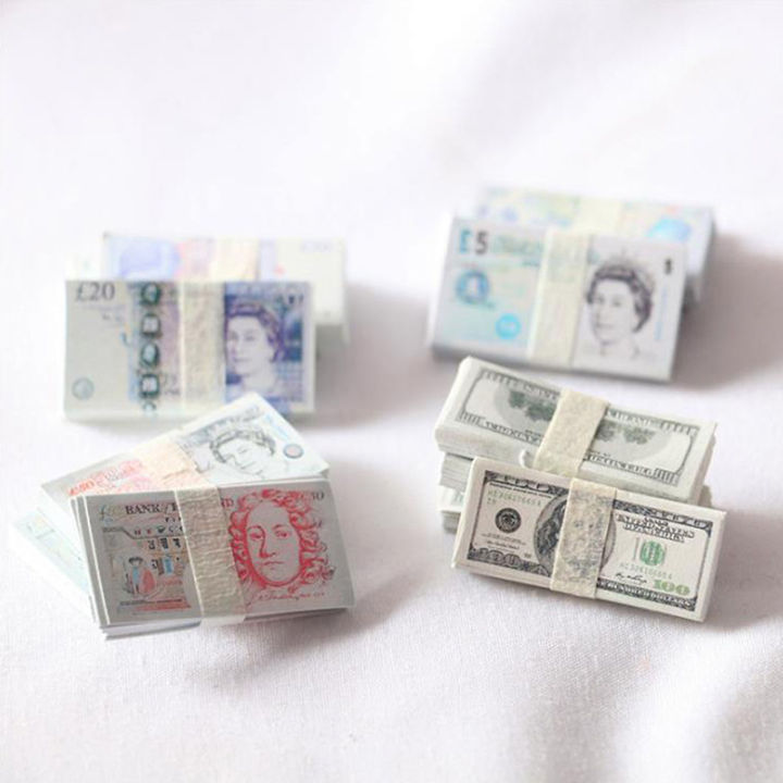 10 Bundles 1:12 Dollhouse Miniature Play Money Banknotes Decor for ...