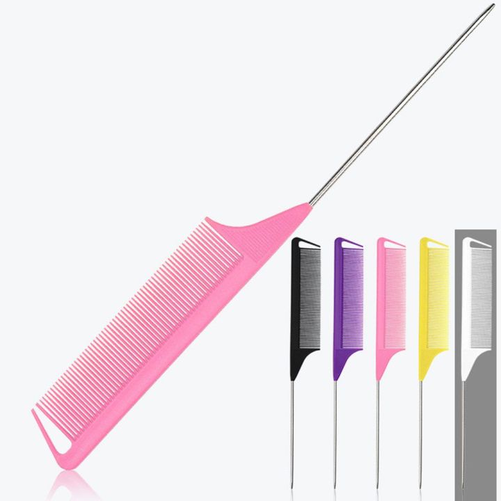 Portable Tip-tail Salon Fine-Tooth Separate Hair comb Parting Hair ...