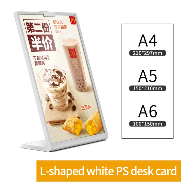 【New arrival 】Acrylic Panel Menu Display Stand A4L-Shaped Vertical Table Card Table Brand High ...