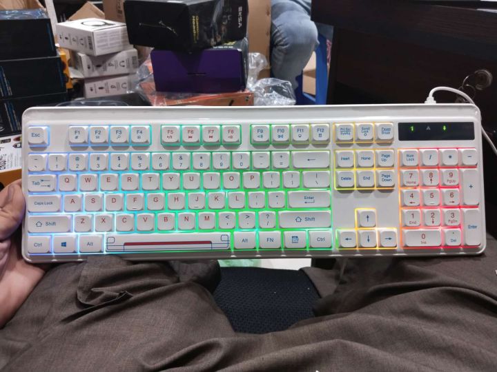 Gaming keyboard semi mechanical K3 RGB Breathing mode and clicker sound ...