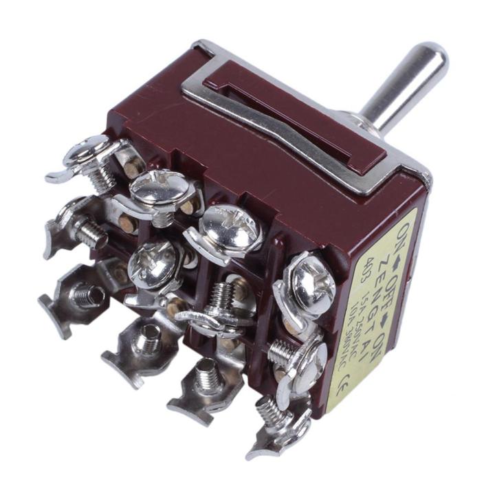 NAMUNY 2X AC 380V 10A ON/OFF/ON 3 Positions 12 Pin Latching Toggle Switch 4PDT | Daraz.pk