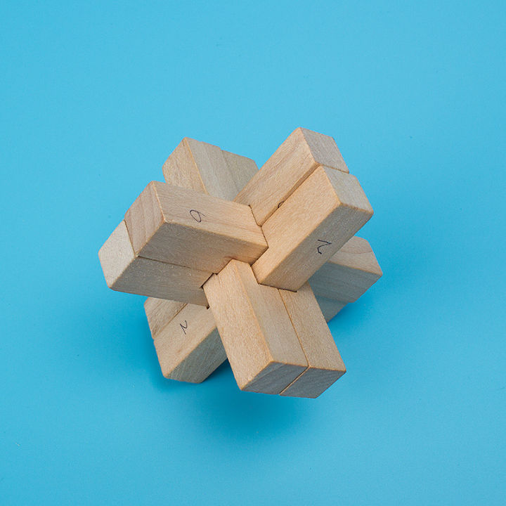 Color Six-column Kongming Lock Log Classic Luban Lock DIY Material Bag ...