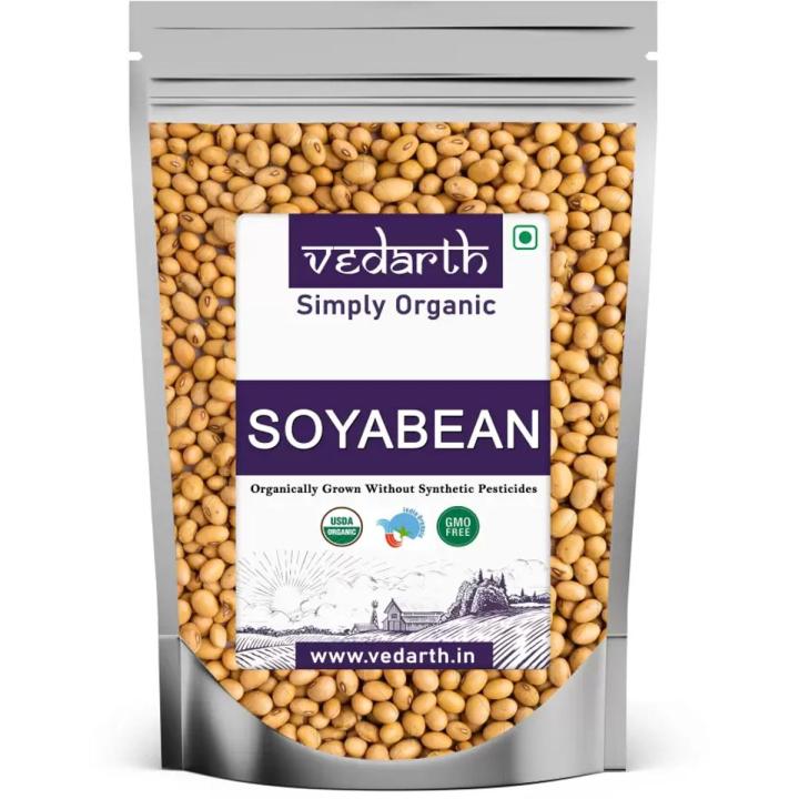 Vedarth Organic Yellow Soya Bean (Whole) (500 g) | Daraz.pk