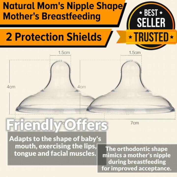 Pack of 2 pieces Breastfeeding Full Silicone Pacifier Breastshield for ...