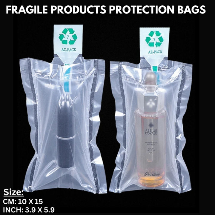 10 X 15cm Fragile Shockproof Protect Product Packing Bags Transparent ...