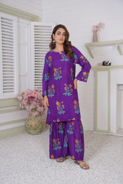 Minahal Clothing Sharara Style 2Pcs Dress For Woman Stitched | Daraz.pk