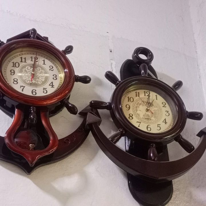 ANCHOR WALL CLOCK WITH PENDULUM GOLDEN METAL DIAL ORIGINAL SETO ...