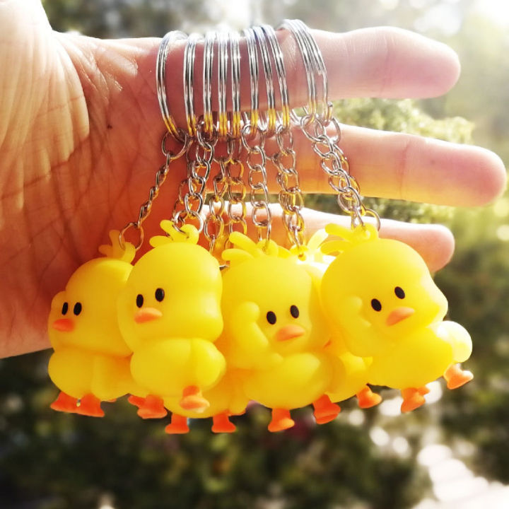 Little Yellow Duck Keychain PVC Soft Glue Cartoon Animal Phone Pendant ...