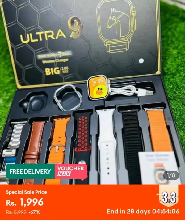 D9 Ultra Smart Watch Series 9 - 2.09" - Bluetooth Call Smartwatch D9 ...