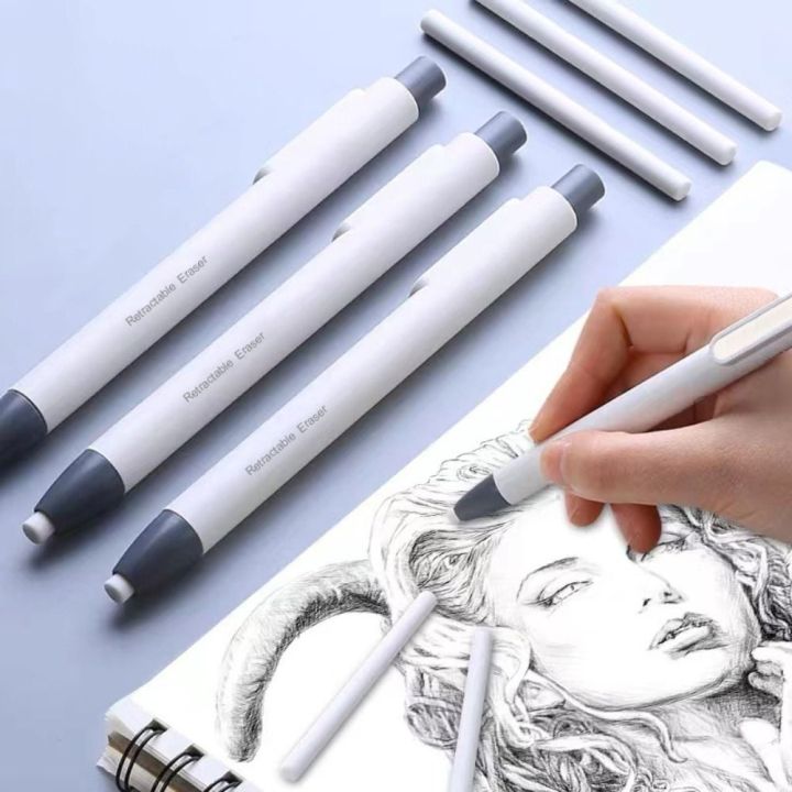 Creative Replaceable Core Pencil Erasers Press Type Retractable Pencil ...