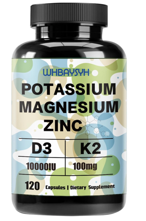 Potassium Magnesium Supplement,Potassium Magnesium Zinc with Vitamin D3 ...