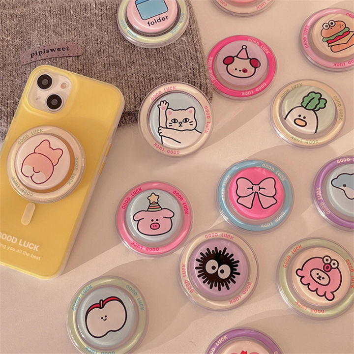 Korean Cute Cartoon For Magsafe Magnetic Phone Griptok Grip Tok Stand ...