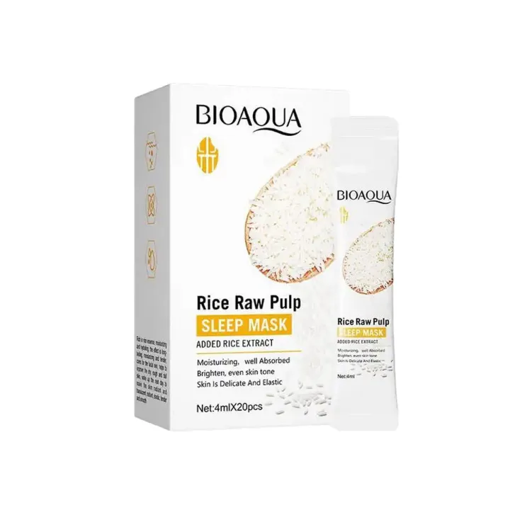BIOAQUA Rice Raw Pulp Sleeping Masks Whitening Anti Wrinkle Anti-aging 4ml X 20pcs BQY93134 ...