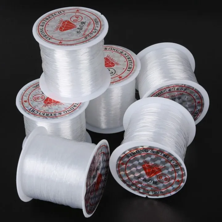 10 Yards White Stretchy Elastic Crystal String Cord – 0.5mm Beading ...