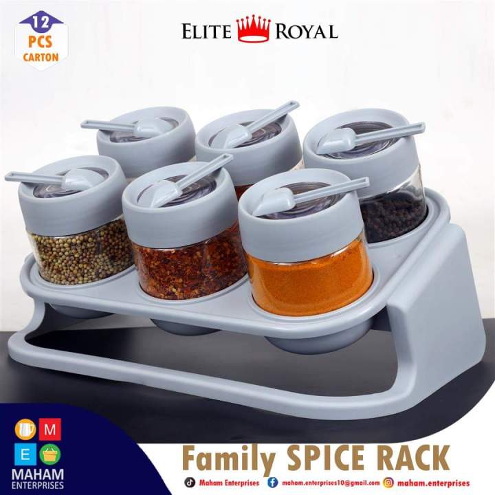 Masala box spice rack set 6 jars, masala jar wall mounted, masala box ...