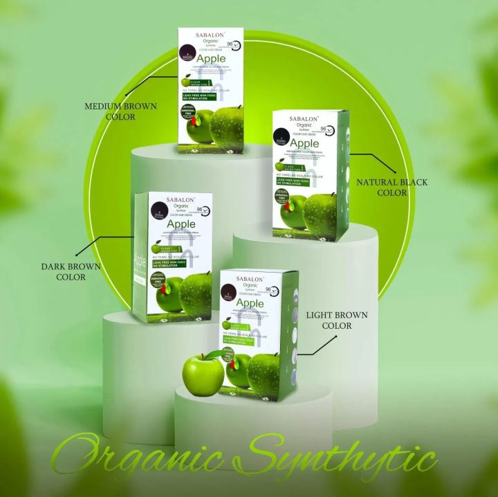 Sabalon Apple Hair Color Cream Long Lasting Hair Dye with Argan Oil ...