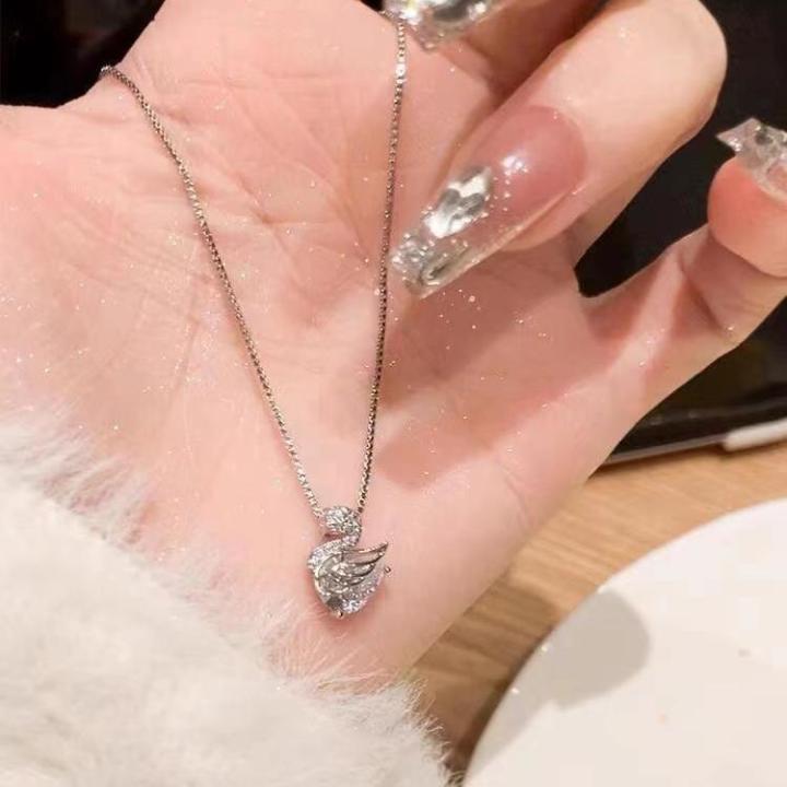 Youbo Little Swan Necklace for Women, Light Luxury High-End Niche ...