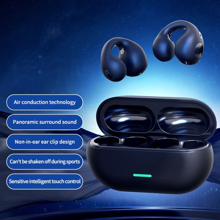 TOHAYIE T75 Wireless 9D TWS Earclip Bluetooth5.3 Earbuds Stereo Bass ...