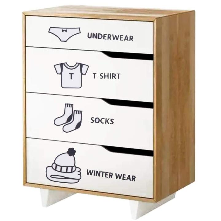 PVC Stickable Wardrobe Decor Clothes Classification Fresco Art Living ...