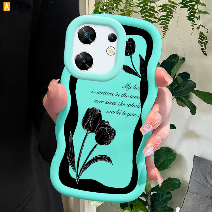 AMORVOR for Infinix Zero 30 4G Back Cover Flower Letter Pattern Luxury ...