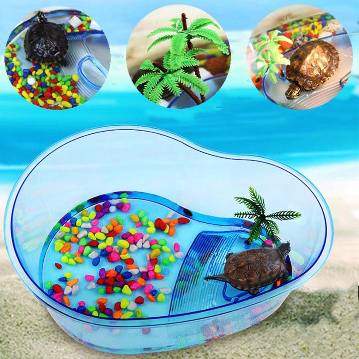 Vivarium Turtle Habitat Tools DIY Terrapin Lake Reptile Aquarium Tank ...