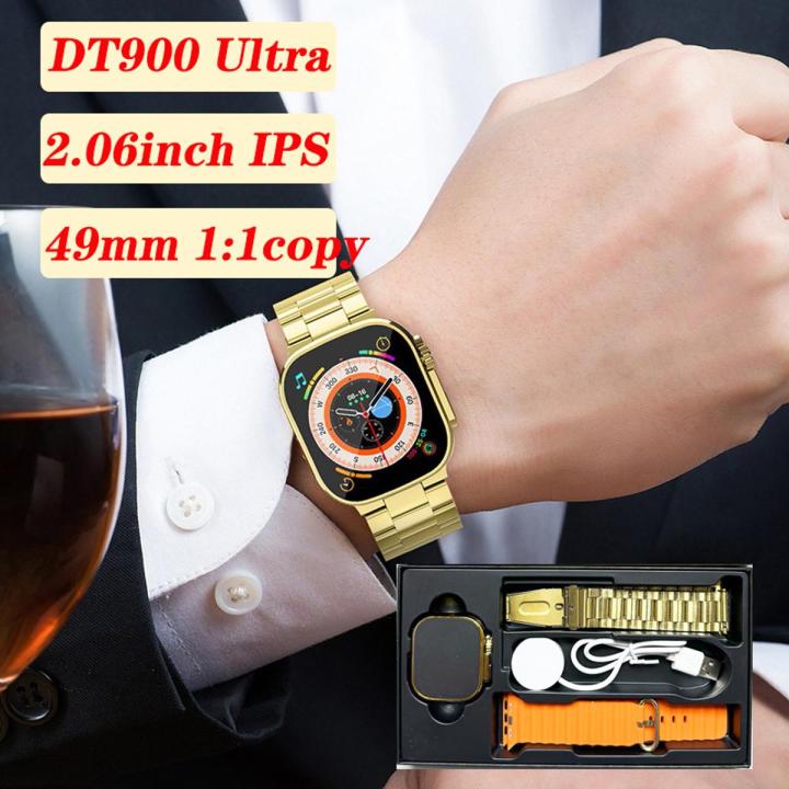 DT900 Ultra 49MM Gold Smartwatch Double Strap Smart 1:1 Copy True Screw ...
