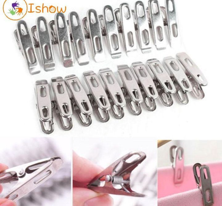Stainless Steel Cloth Pins Pack of 20 Cloth Hanging Steel Clips Steel ...