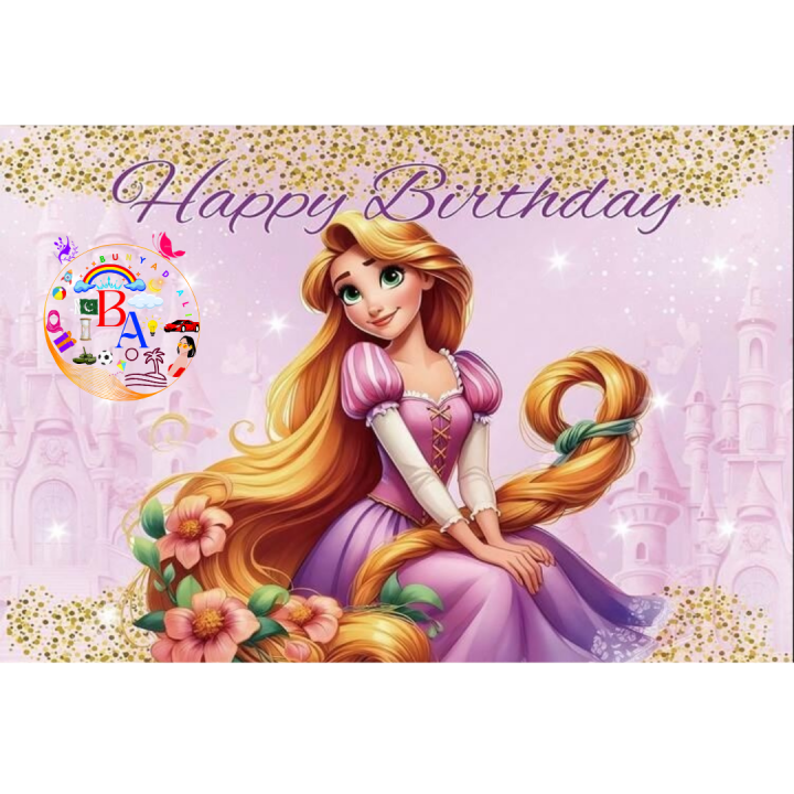 Tangled Fancy Backdrop Rapunzel Theme Fancy Panaflex Tangled Birthday ...