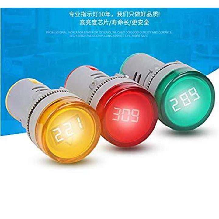 Round Mini Voltage Meter Led Digital Display Ac Voltmeter Indicator ...