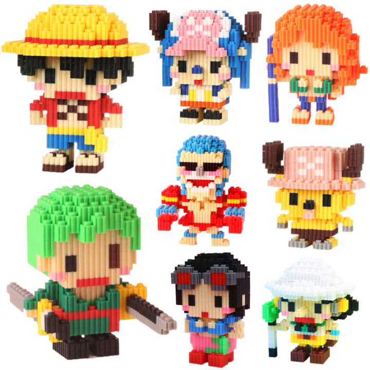 SAKURA Anime mini Building Blocks Luffy Joe Ba Sorong Chopper Model 3D ...