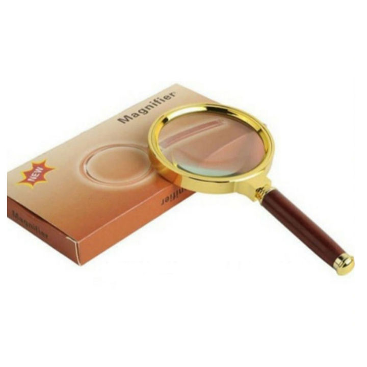 Red Brown Handle Magnifying Glass 10X Jewelry Loupe for School, Offices ...