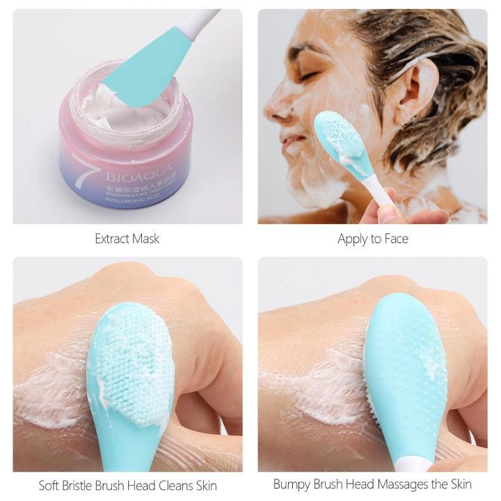 Silicone Face Mask Applicator, 2 in 1 Double-Sided Facial Scrubber ...
