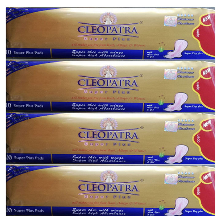 Cleopatra Pads (Size Large 10 Pcs Pack) Pack Of 4 | Daraz.pk