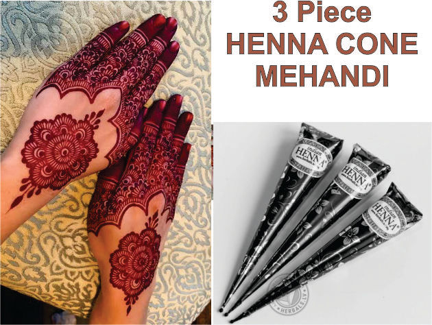 3 Pieces Set Henna Cone Mehandi Bridle Cone Mehndi Dark Brown Special ...