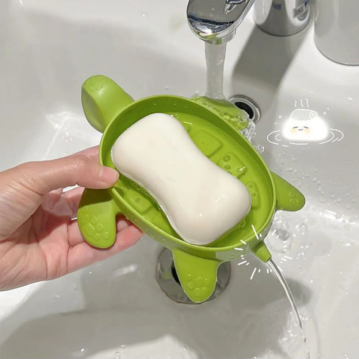 Turtle drain soap box, practical and cute cartoon turtle soap holder ...