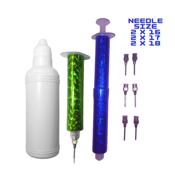 mehndi injection pen applicator kit with 2 pen,1 bottle & 6 nozzles for ...