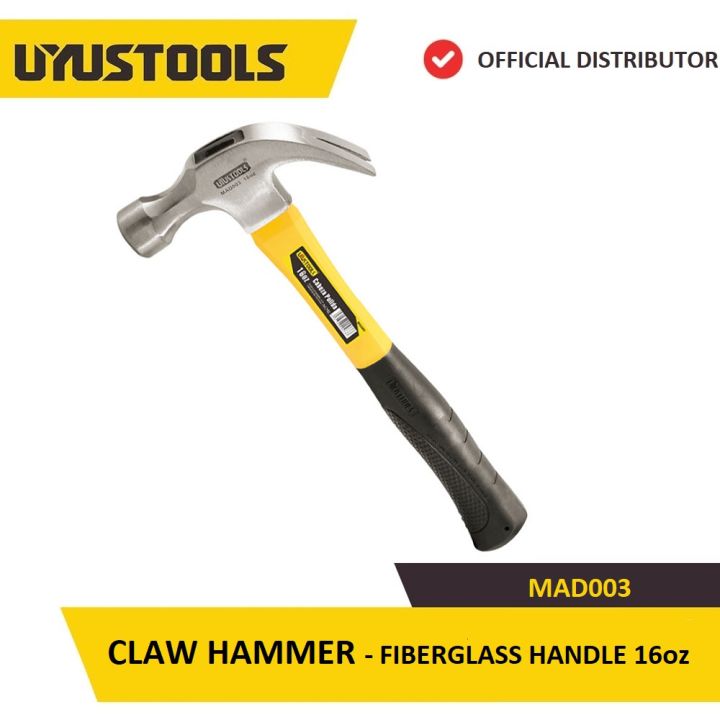 UYUSTOOLS MAD003 CLAW HAMMER FIBERGLASS HANDLE 16oz | Daraz.pk