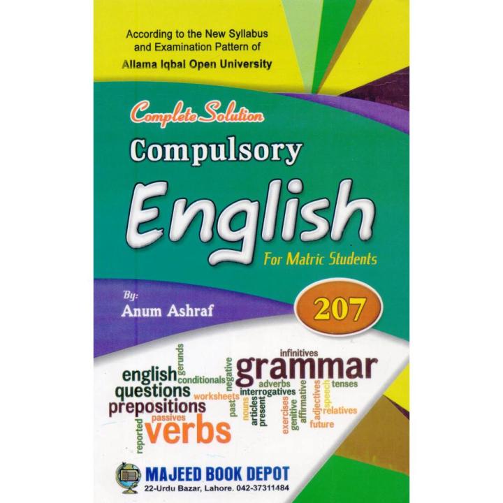 Compulsory English For Matric Students by Anum Ashraf Code no 207 for ...